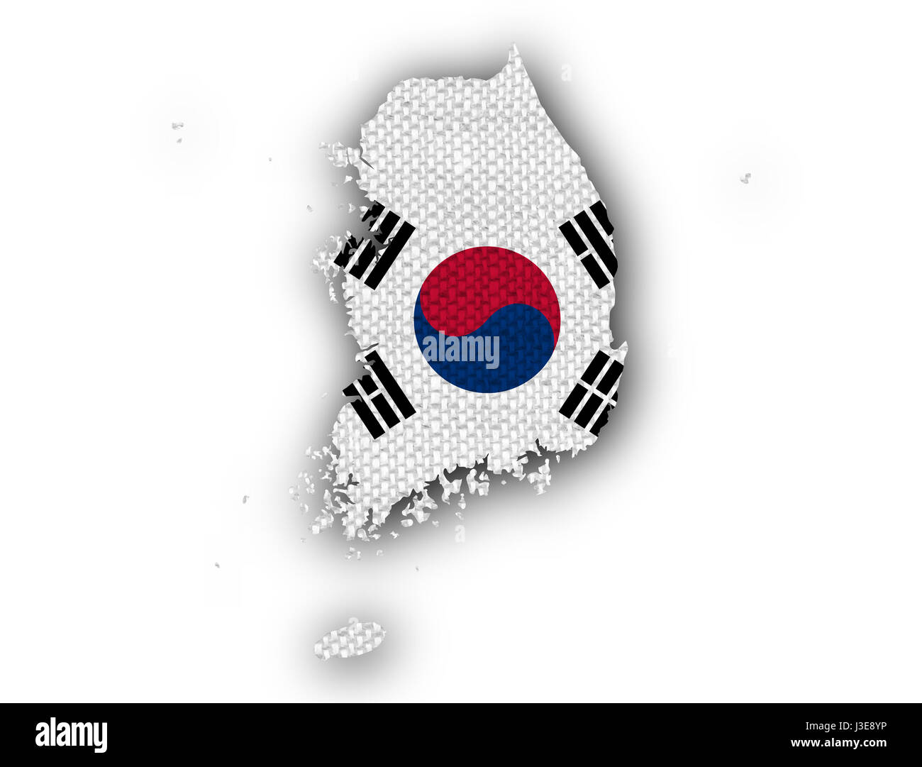 Map and flag of South Korea Stock Photo - Alamy