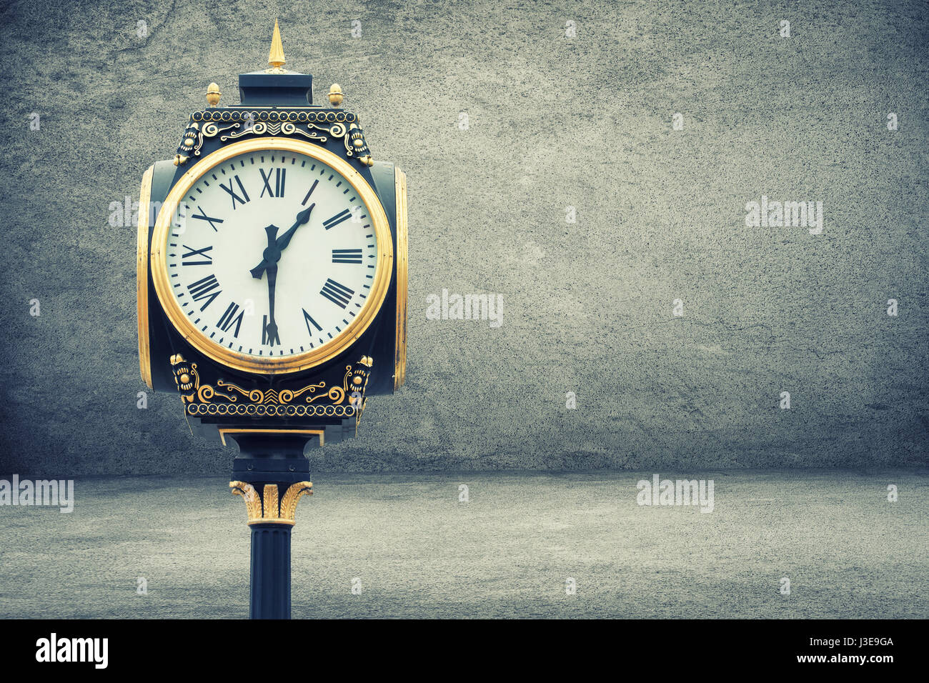 clock tower on the wall with copy space Stock Photo - Alamy