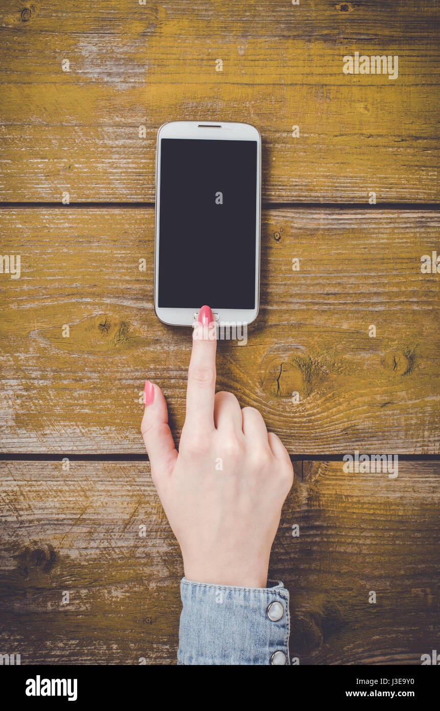 Old phone hand button hi-res stock photography and images - Alamy