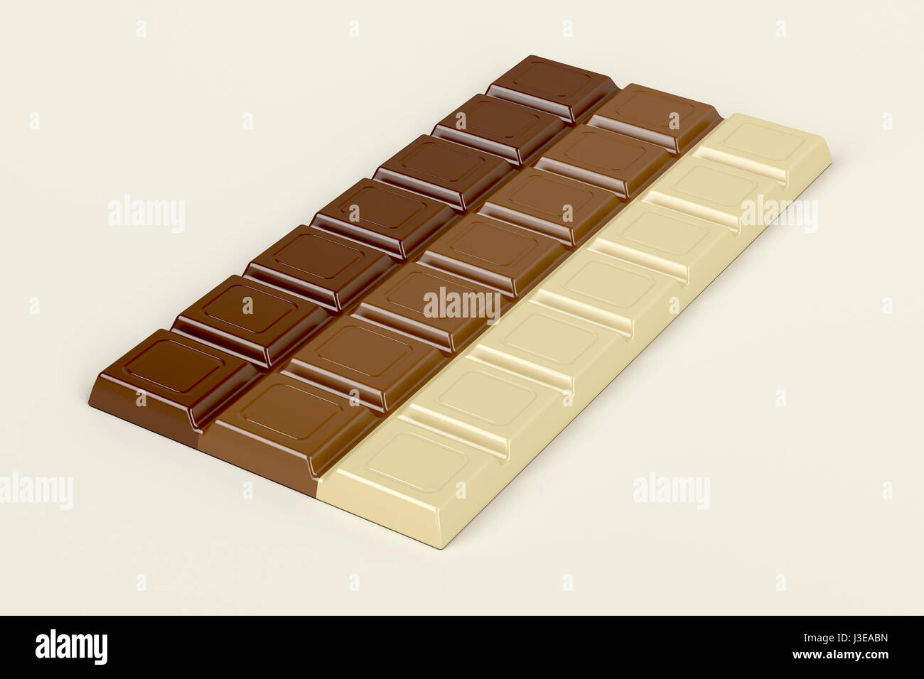 Chocolate bar with three different types of chocolate Stock Photo - Alamy