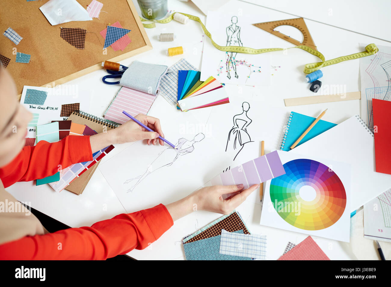 Sketching and coloring Stock Photo - Alamy