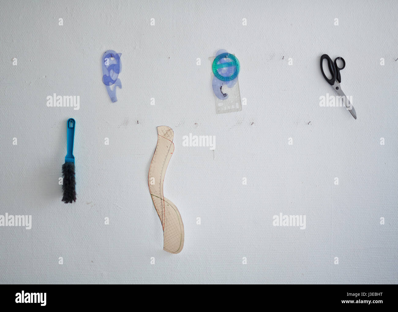 Tailors Tools on Wall Stock Photo - Alamy