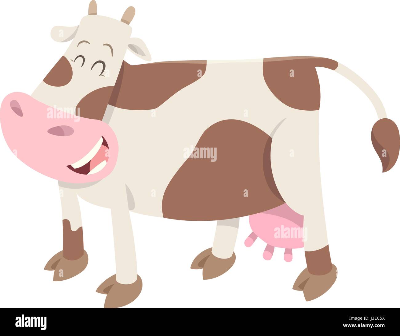 Cartoon Illustration of Spotted Cow Farm Animal Character Stock Vector ...