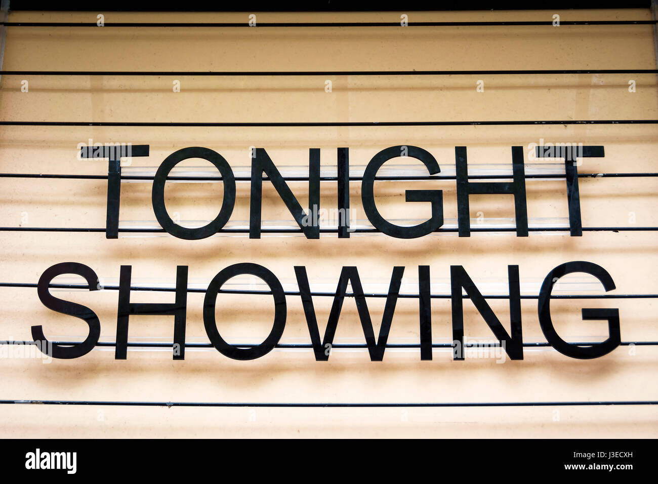 Traditional movie theatre sign advertising latest performance Stock ...