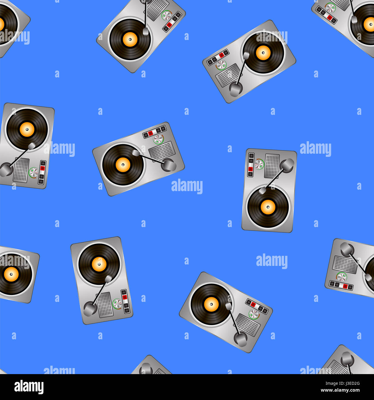Vinyl Record Players Seamless Pattern Stock Photo - Alamy