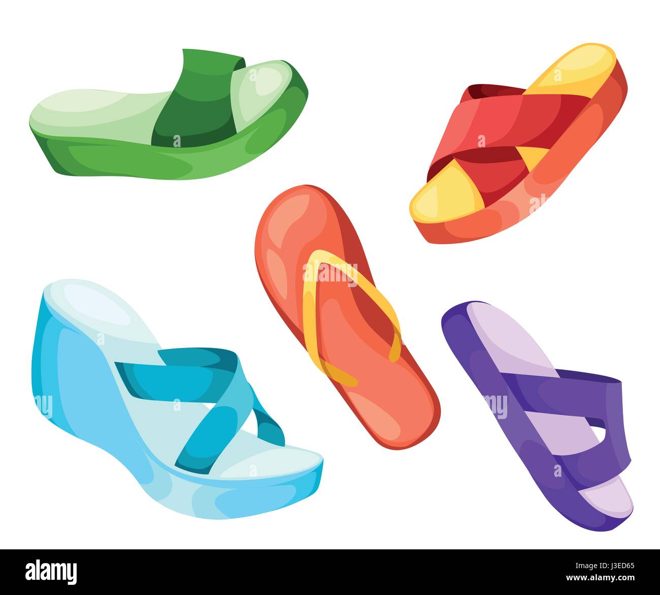 Rubber thong slippers Stock Vector Images - Alamy