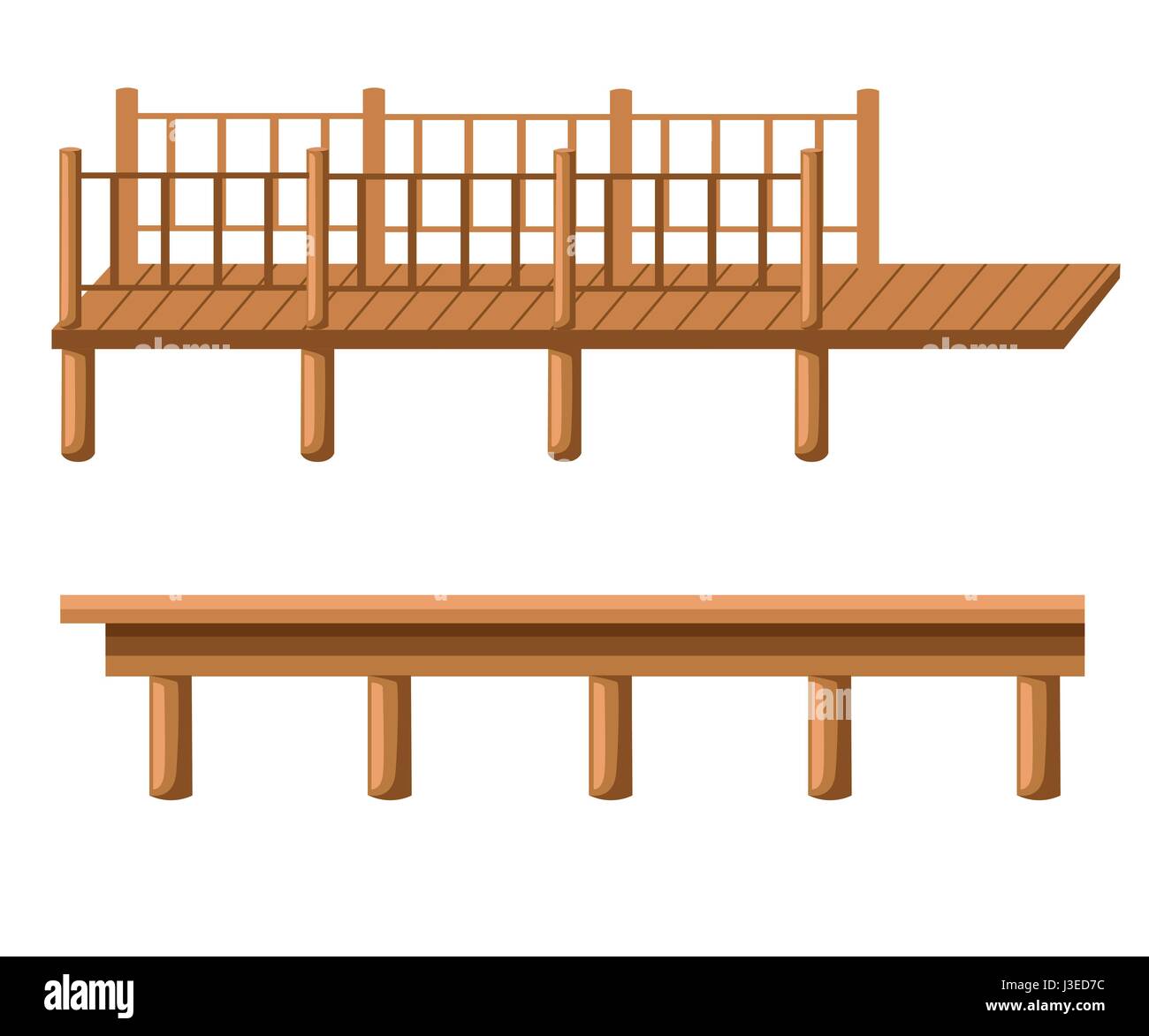 Wooden pier silhouette Stock Vector Images - Alamy