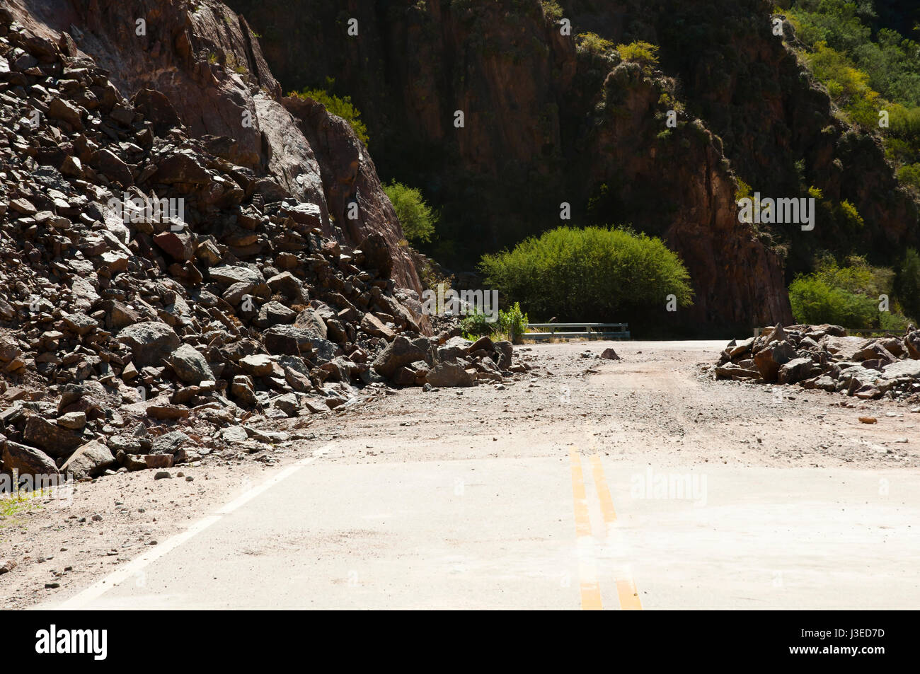 Highway Cliff Rock Collapse Stock Photo - Alamy