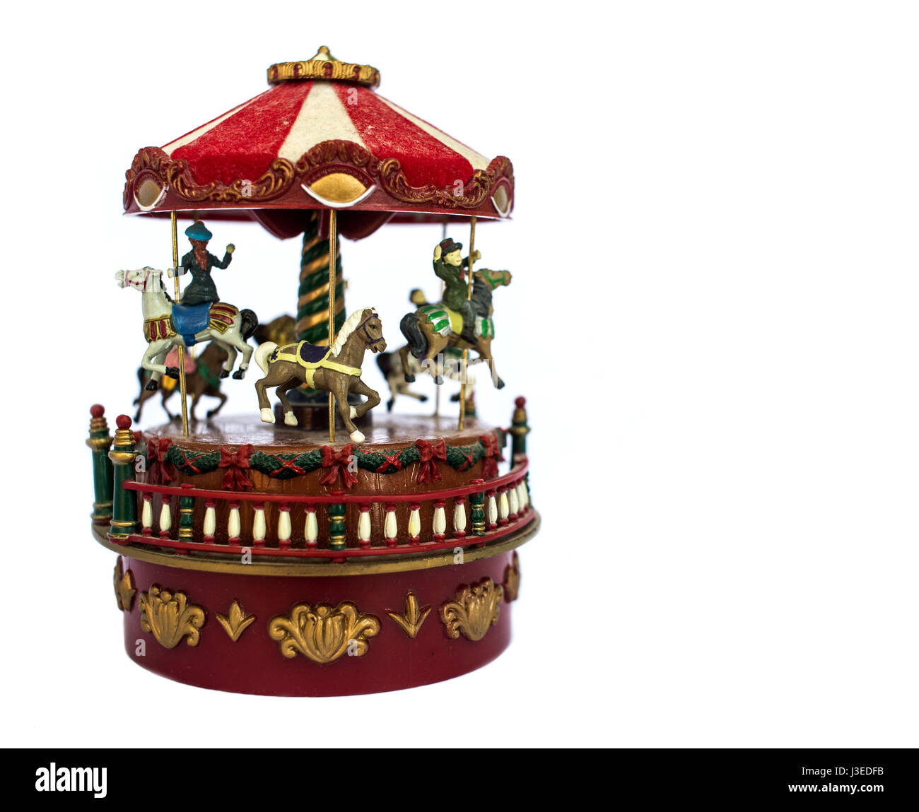 Colored carousel toy with horses, close up, isolated Stock Photo - Alamy