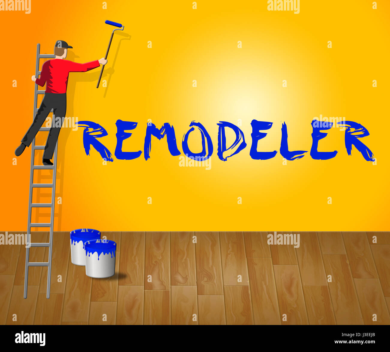 House Remodeler Showing Remodeling House 3d Illustration Stock Photo ...