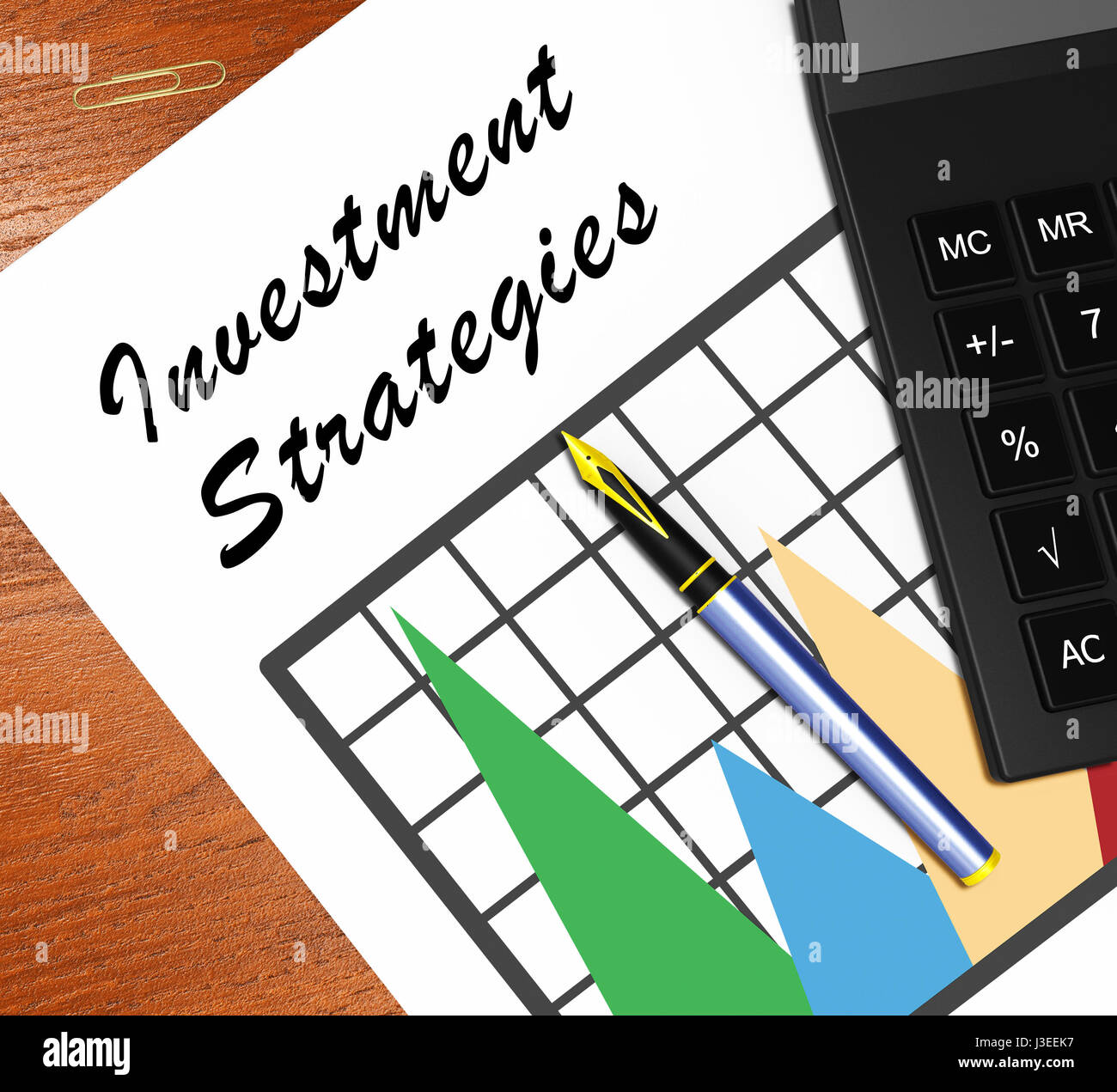 Investment Strategies Graph Meaning Investing Dollars 3d Illustration ...