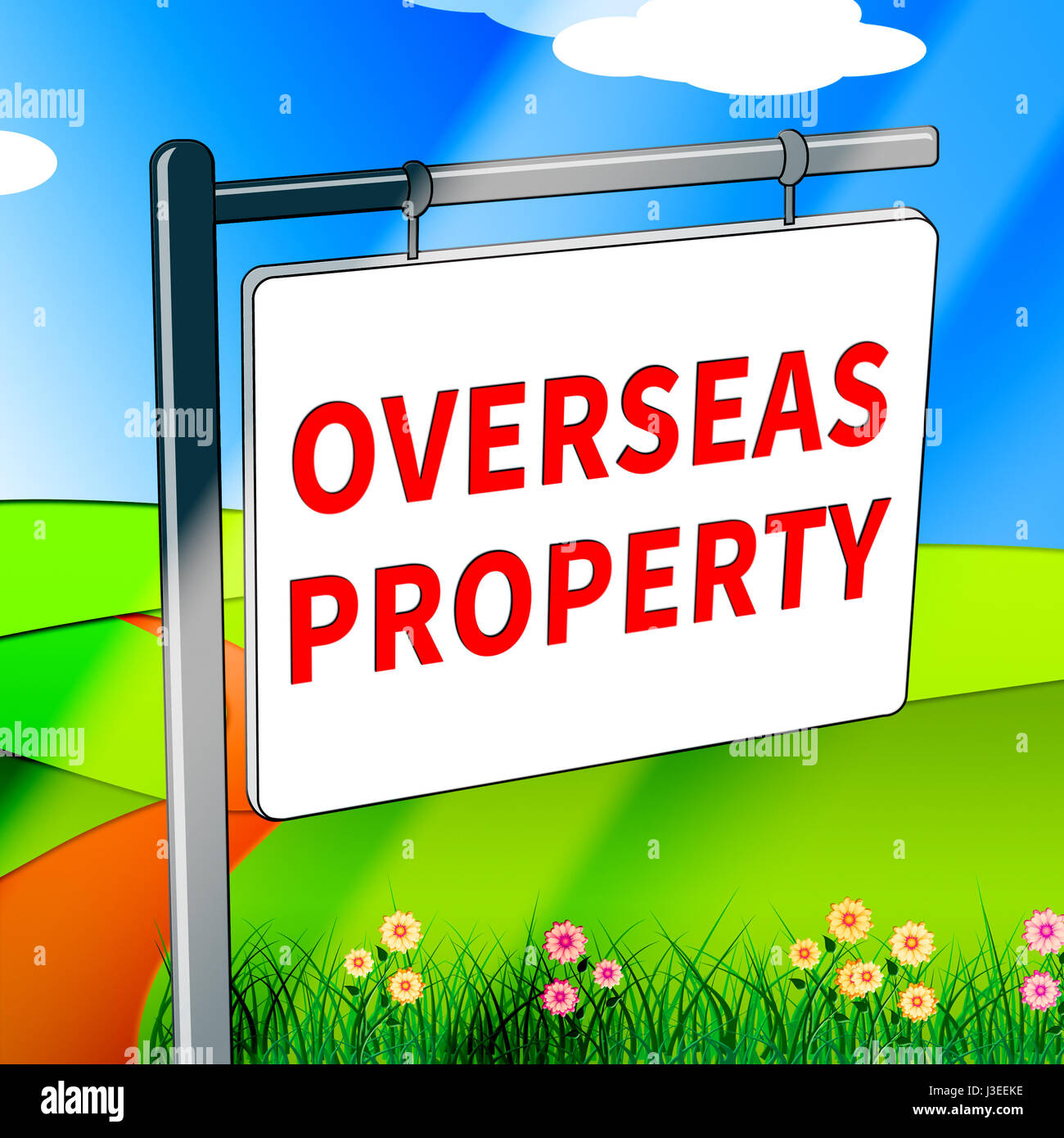 Overseas Property Meaning Properties Office 3d Illustration Stock Photo ...