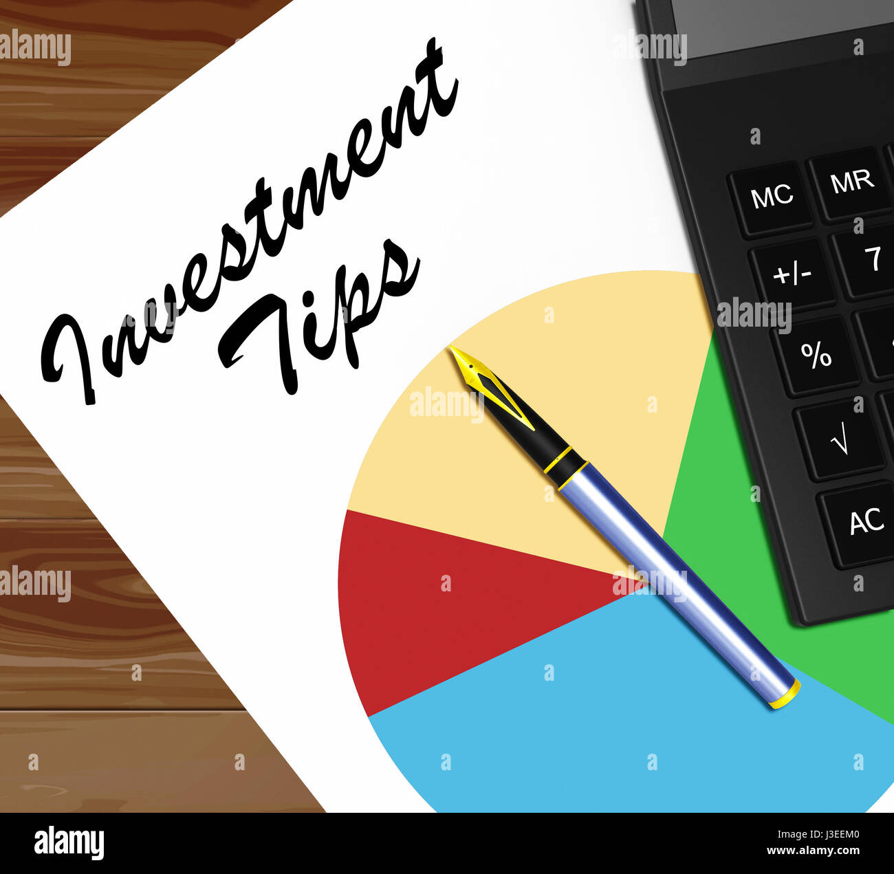 Investment Tips Graph Means Invested Information 3d Illustration Stock ...