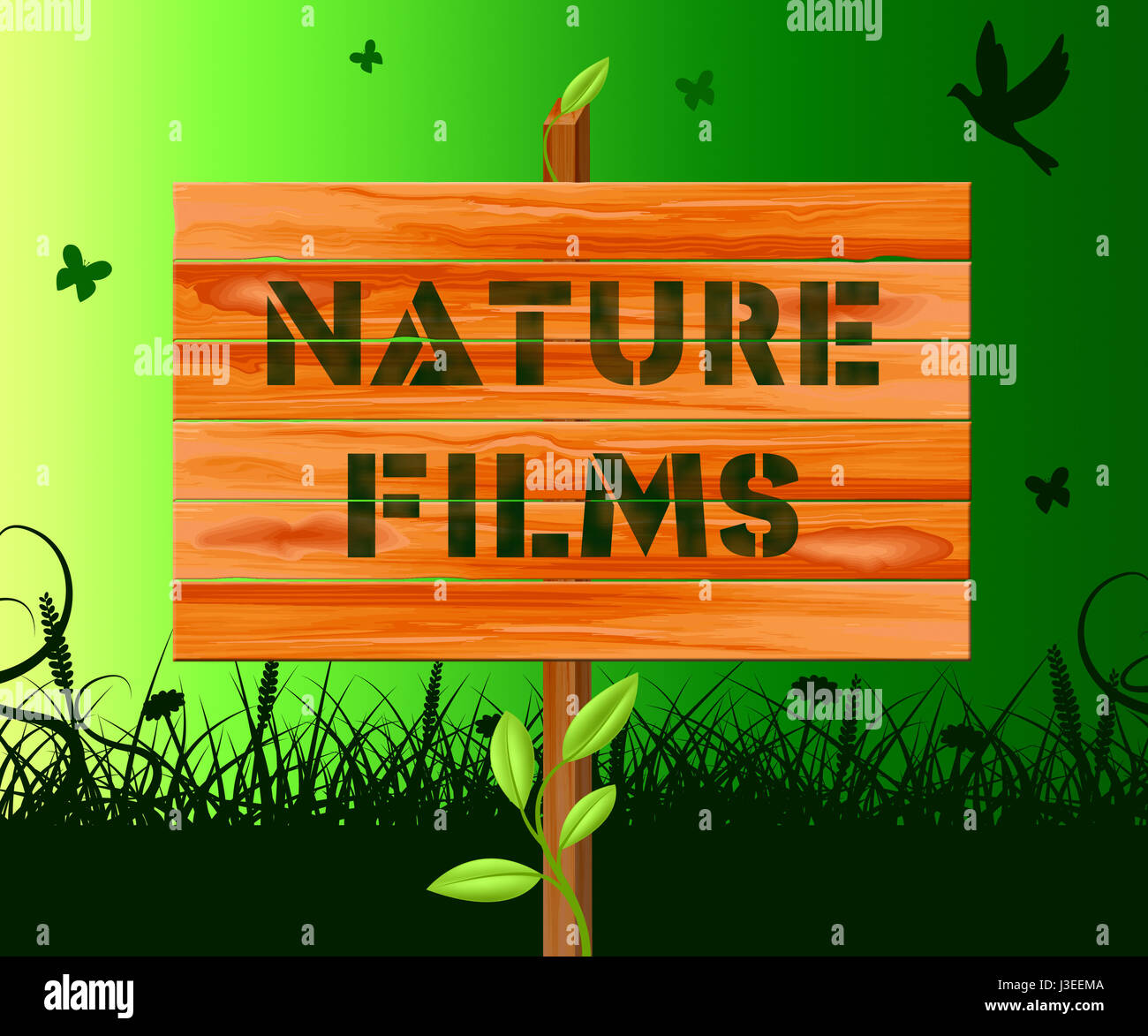 Nature Films Sign Means Environment Movies 3d Illustration Stock Photo ...