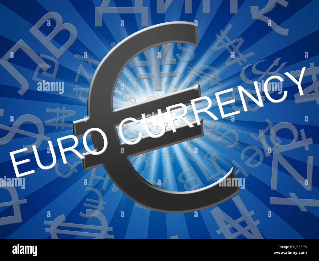 Euro Currency Symbols Means Europe Exchange 3d Illustration Stock Photo - Alamy