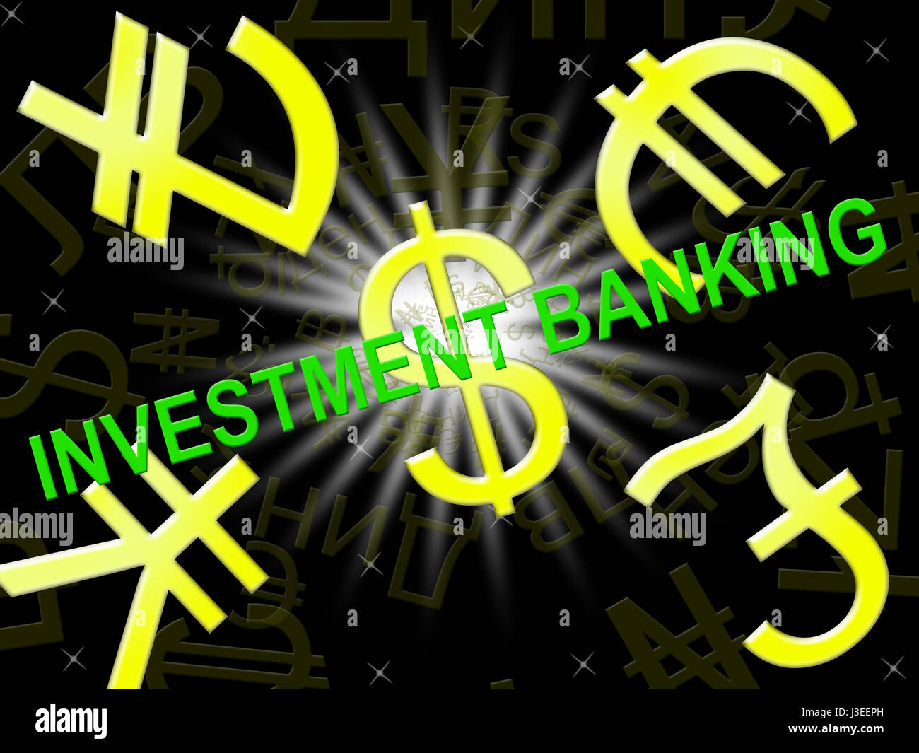 Investment Banking Symbols Means Bank Investing 3d Illustration Stock ...