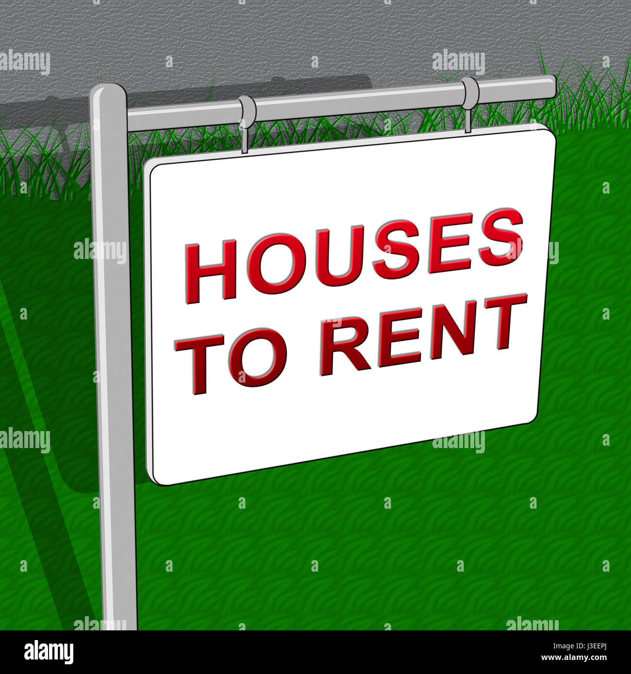 Houses To Rent Showing Real Estate 3d Illustration Stock Photo - Alamy
