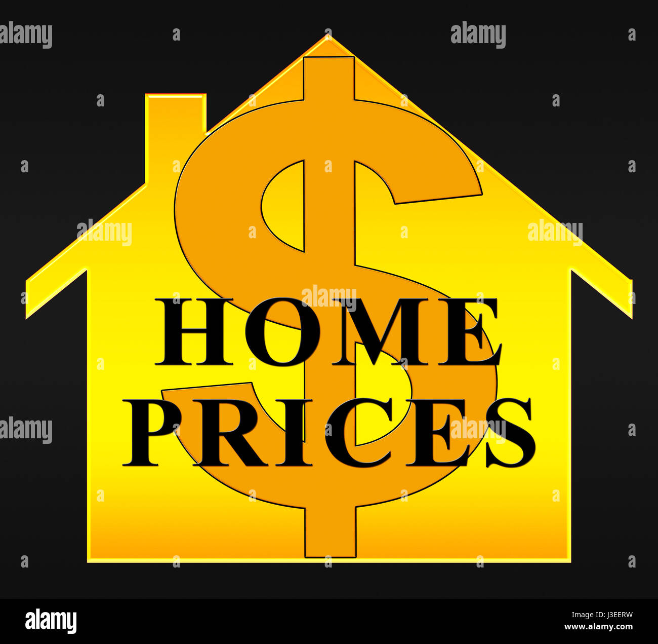 Home Prices Dollar Icon Showing Houses Cost 3d Illustration Stock Photo ...
