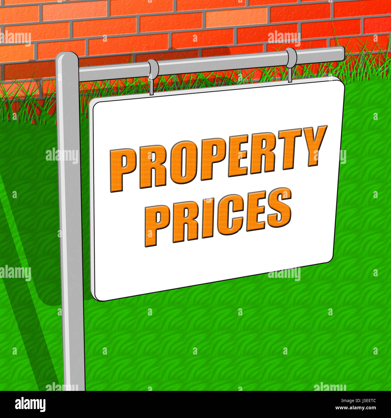 Property Prices Indicating House Cost 3d Illustration Stock Photo - Alamy