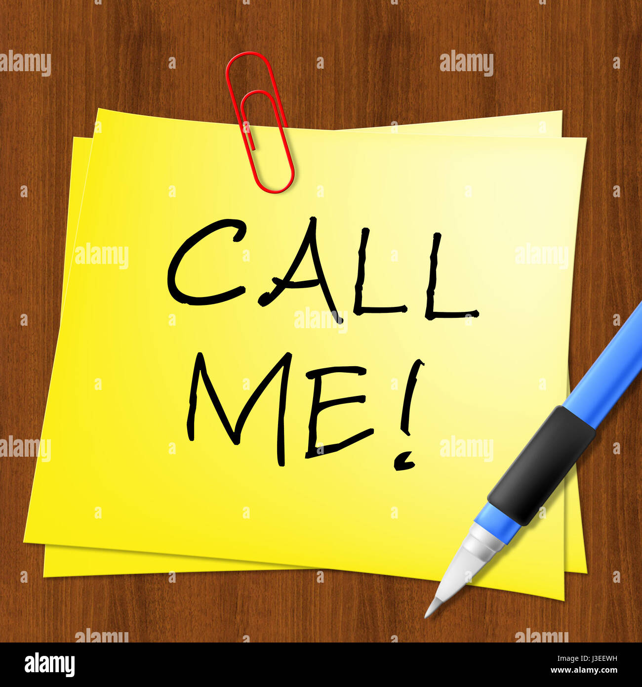 Call Me Note Representing Talk To Us 3d ILlustration Stock Photo - Alamy