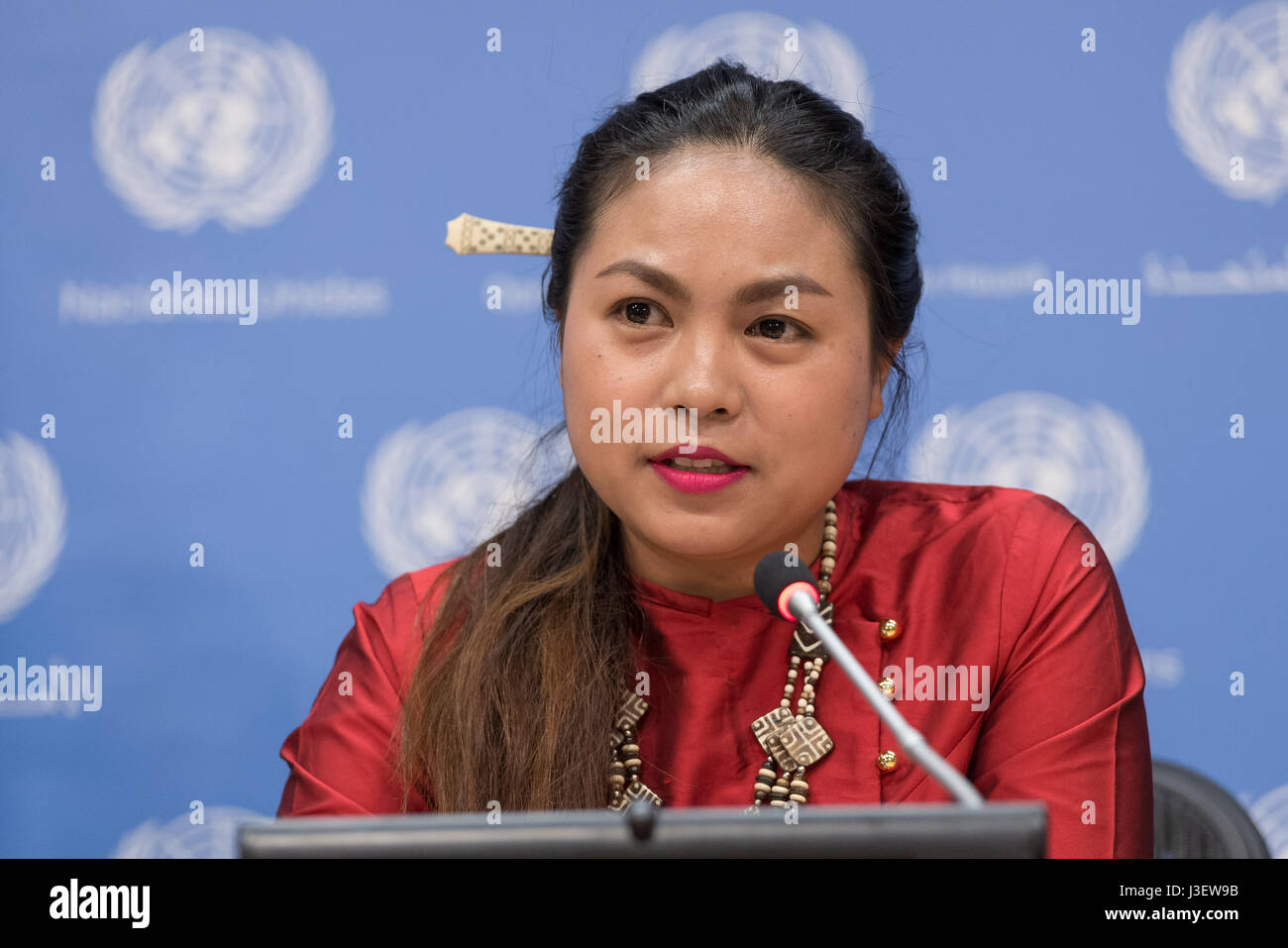 New York, USA. 4th May, 2017. Mai Thin Yu Mon from the Asia Indigenous ...