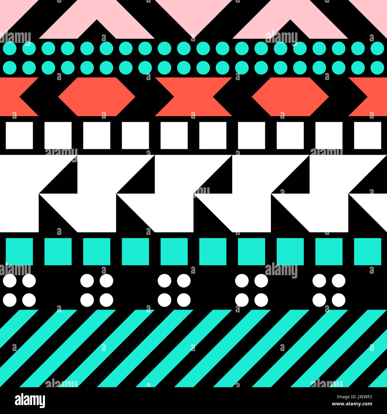 Retro color tribal seamless pattern. Fancy abstract geometric art print ...