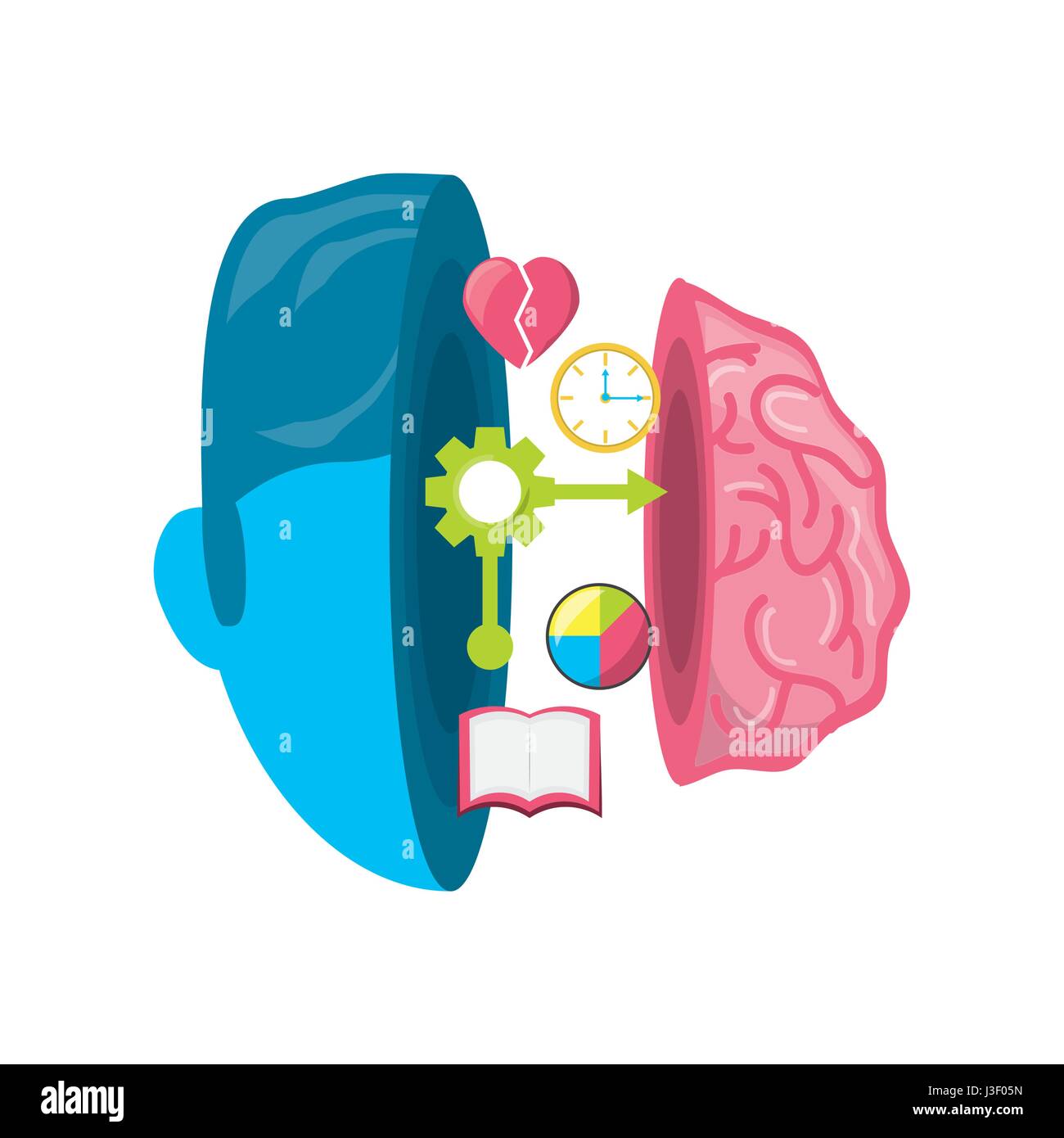 healthy brain with gears process work Stock Vector Image & Art - Alamy