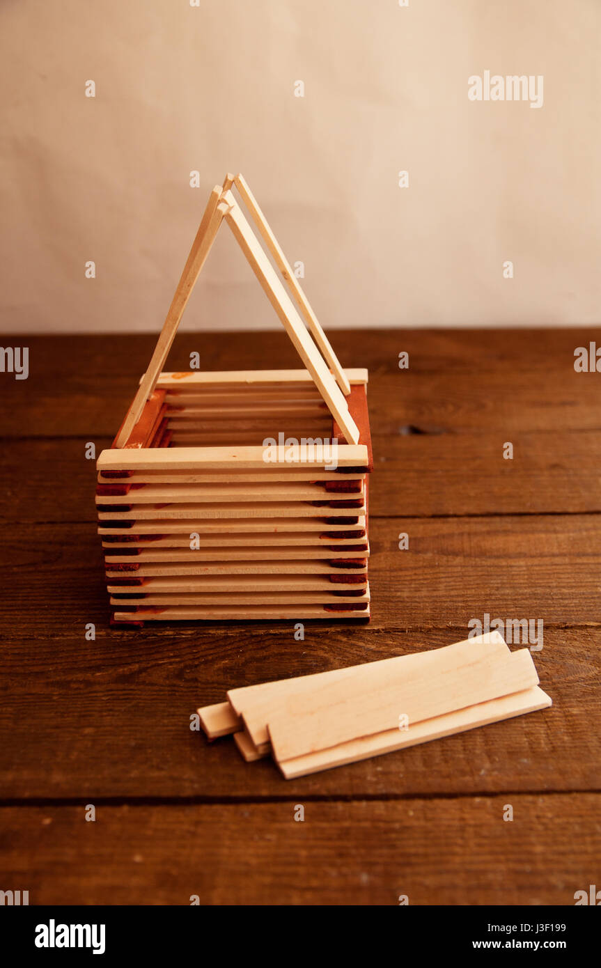 Construction of a house, construction of a roof, construction of wooden ...