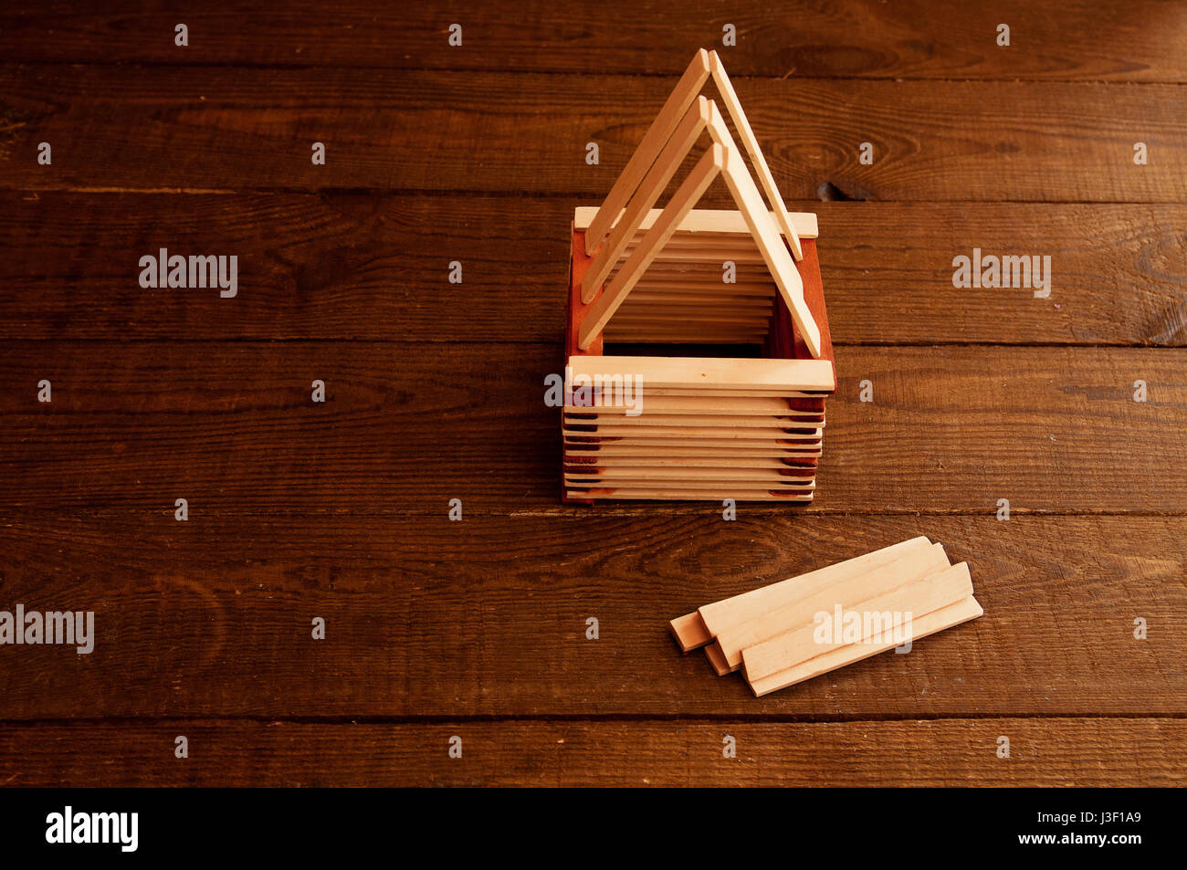 Construction of a house, construction of a roof, construction of wooden ...