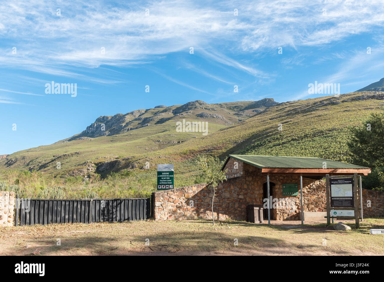 GREYTON, SOUTH AFRICA - MARCH 27, 2017: Entrance to the nature reserve ...