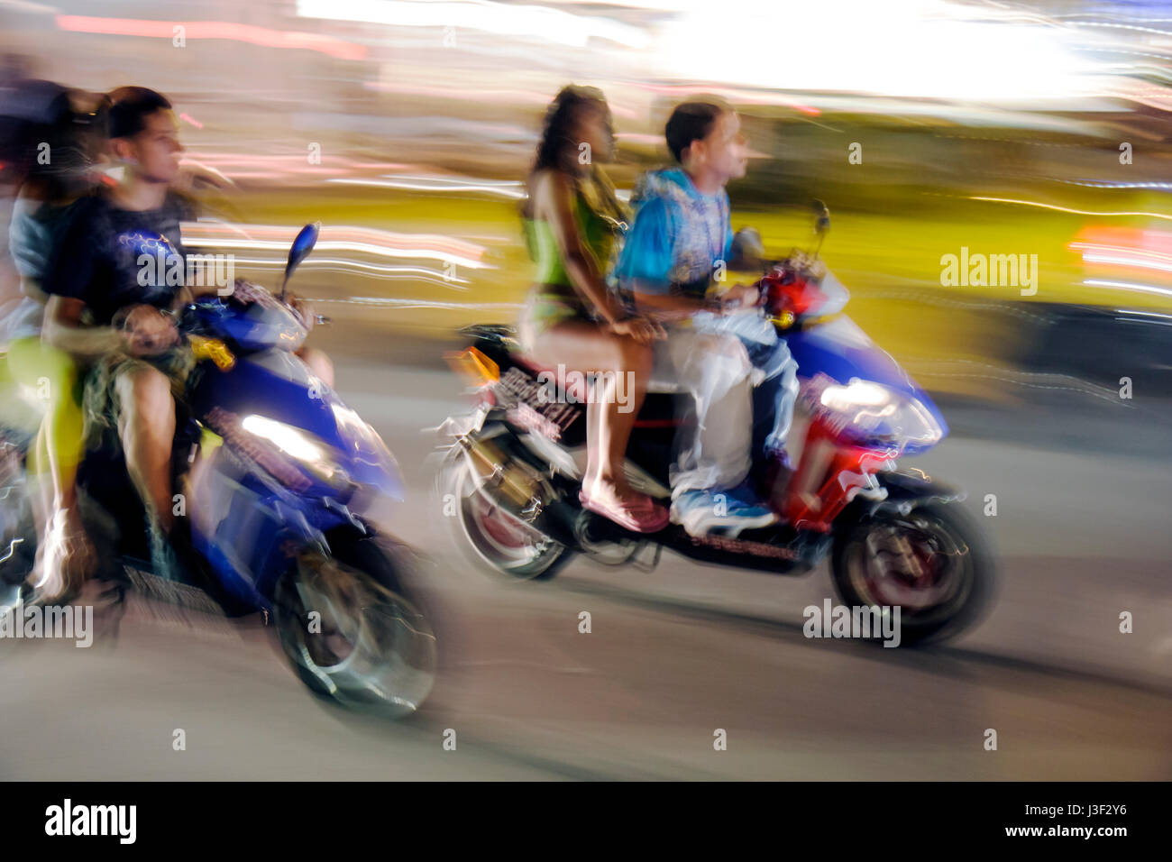 Miami Beach Florida,Ocean Drive,motorcycle motorcycles,motor scooter ...