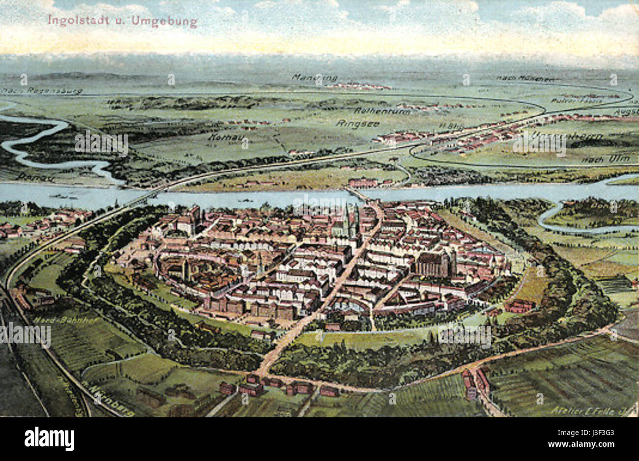 Map of ingolstadt hi-res stock photography and images - Alamy