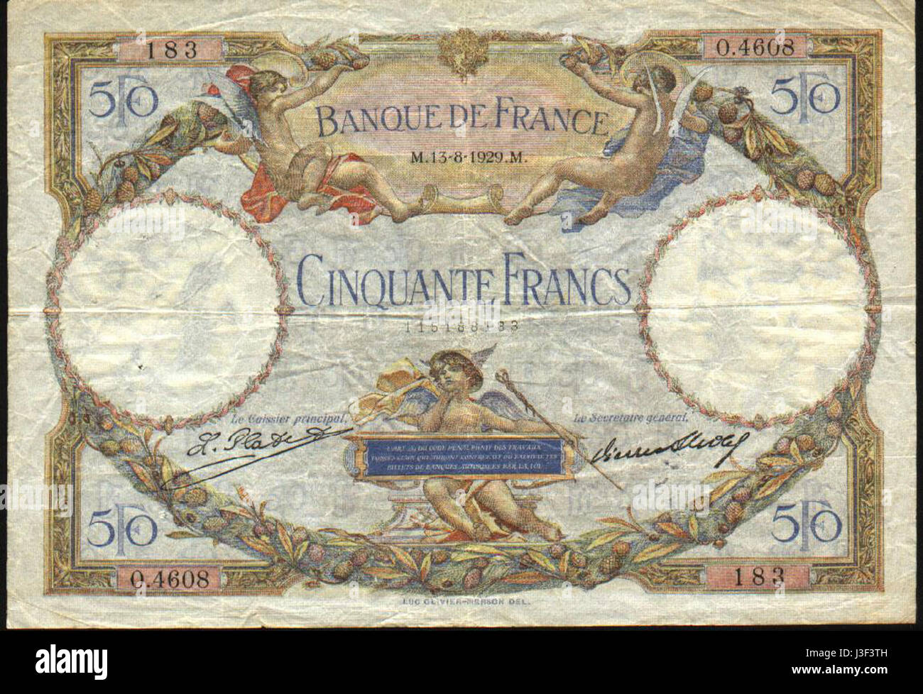 The 1929 France 50 Francs note is a historical piece of currency from ...
