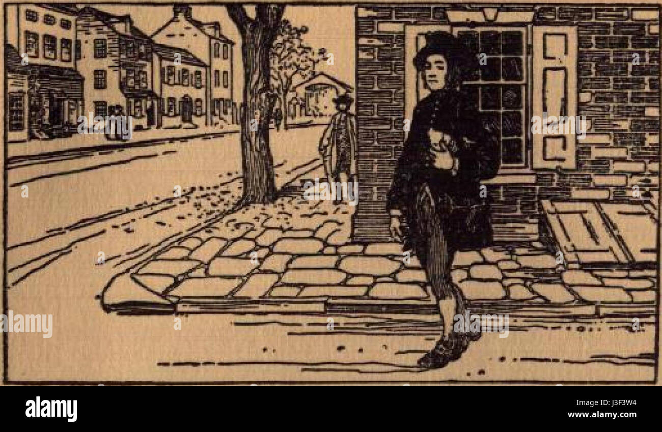 Franklins Ankomst til Filadelfia depicts Benjamin Franklin's arrival in ...