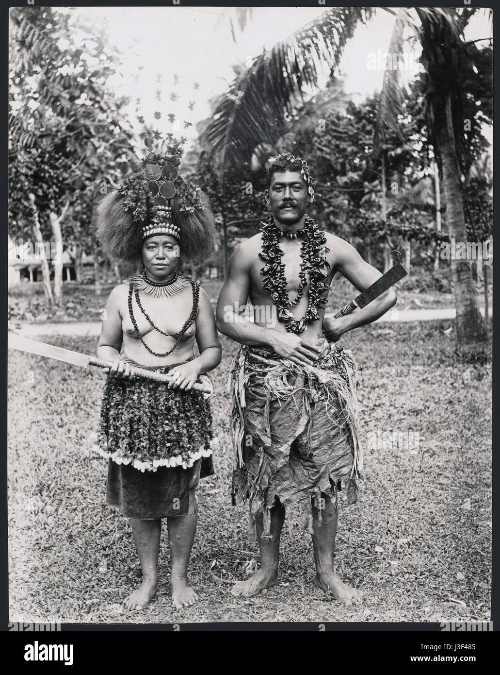 Faumuina Mata'afa, and (probably) his wife photographed, probably in ...