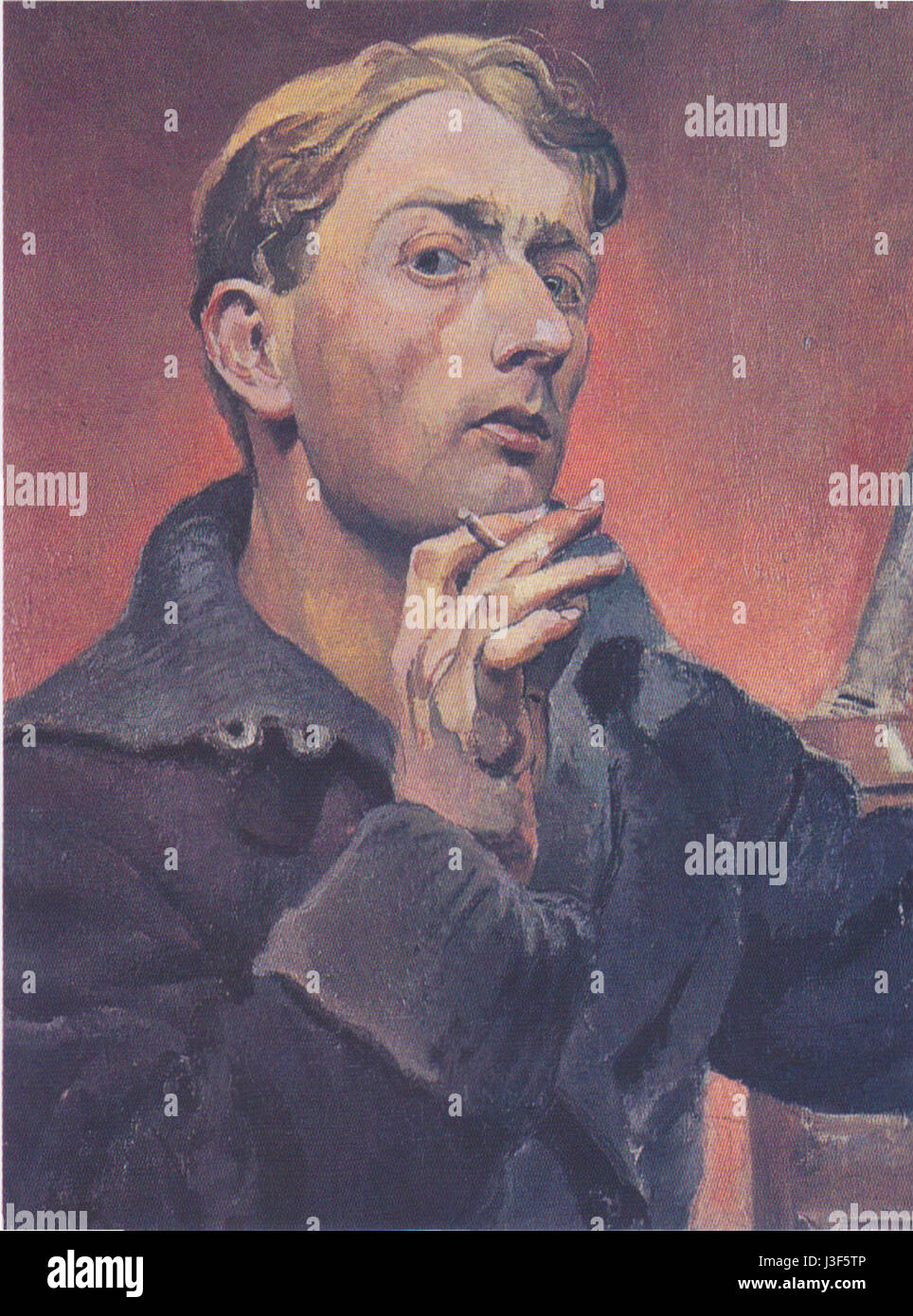 Felix Esterl Selbstbildnis mit Zigarette ca 1922 Stock Photo - Alamy