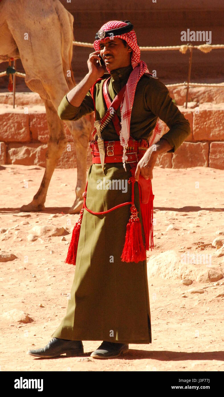 Traditonal Jordan desert police at the Petra World Heritage site in ...