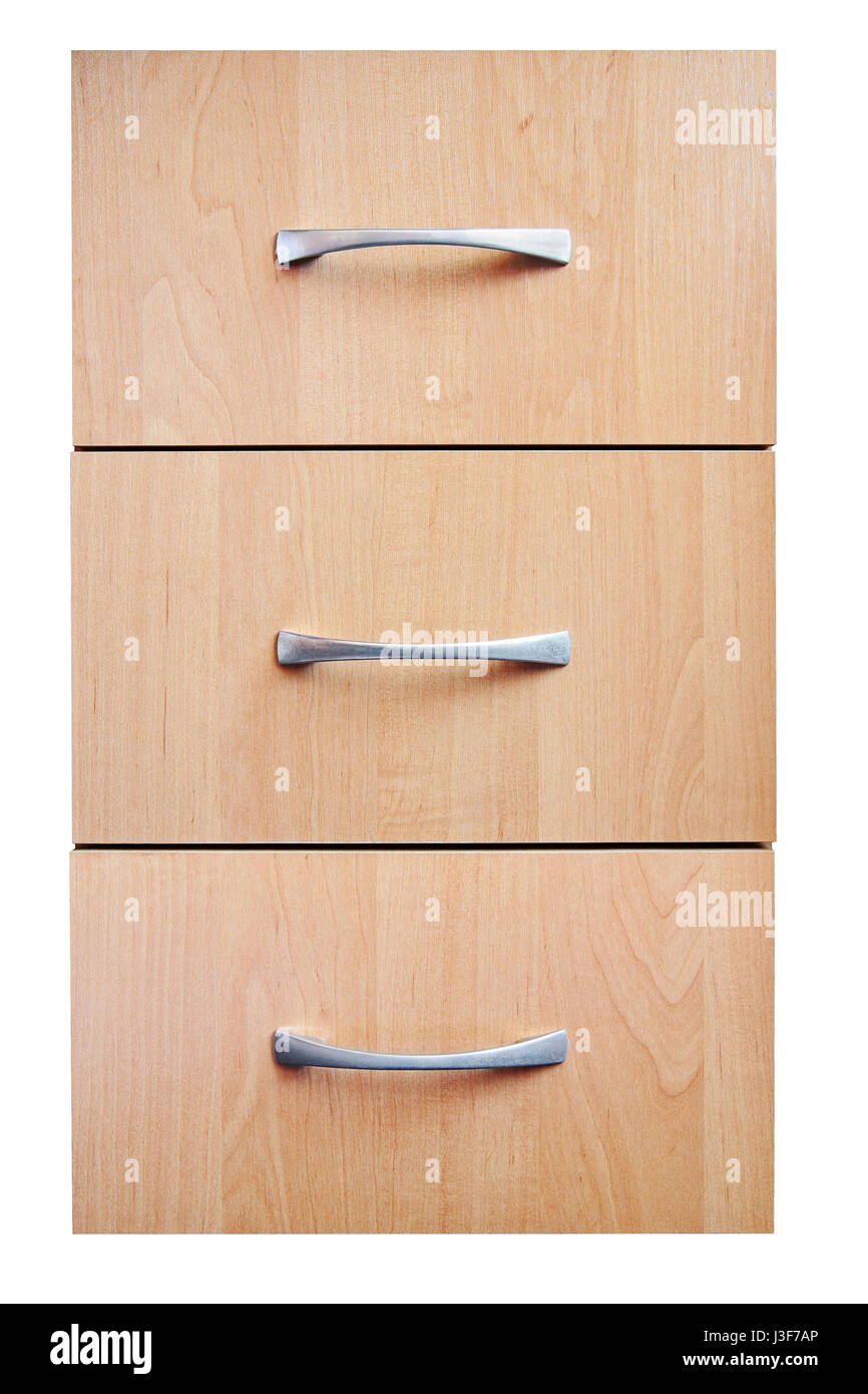 Three drawers on a white background Stock Photo - Alamy