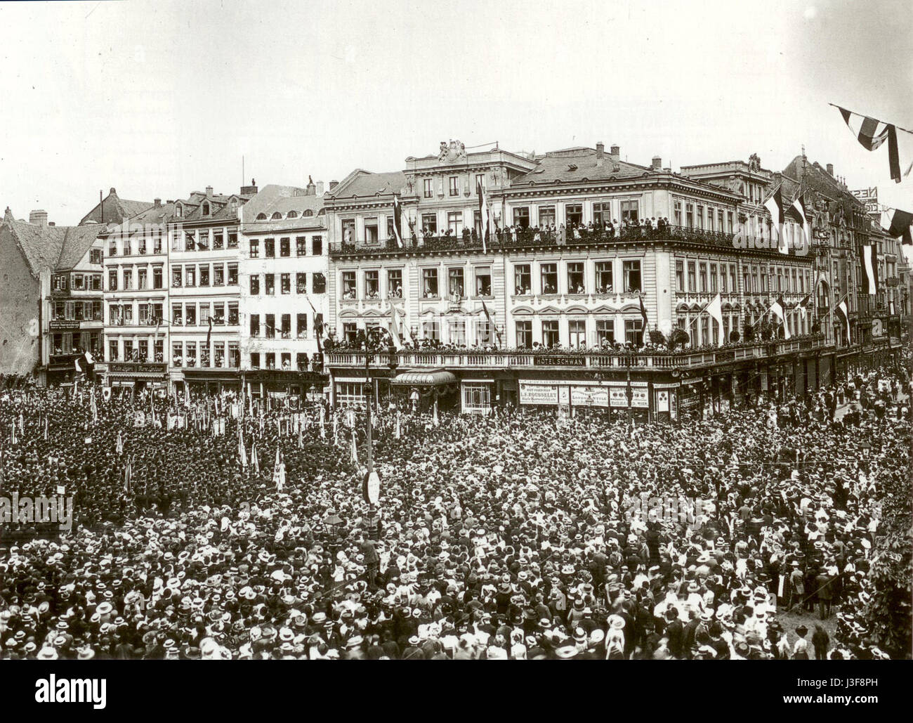 This image depicts Goetheplatz in Frankfurt, Germany, around 1895 ...