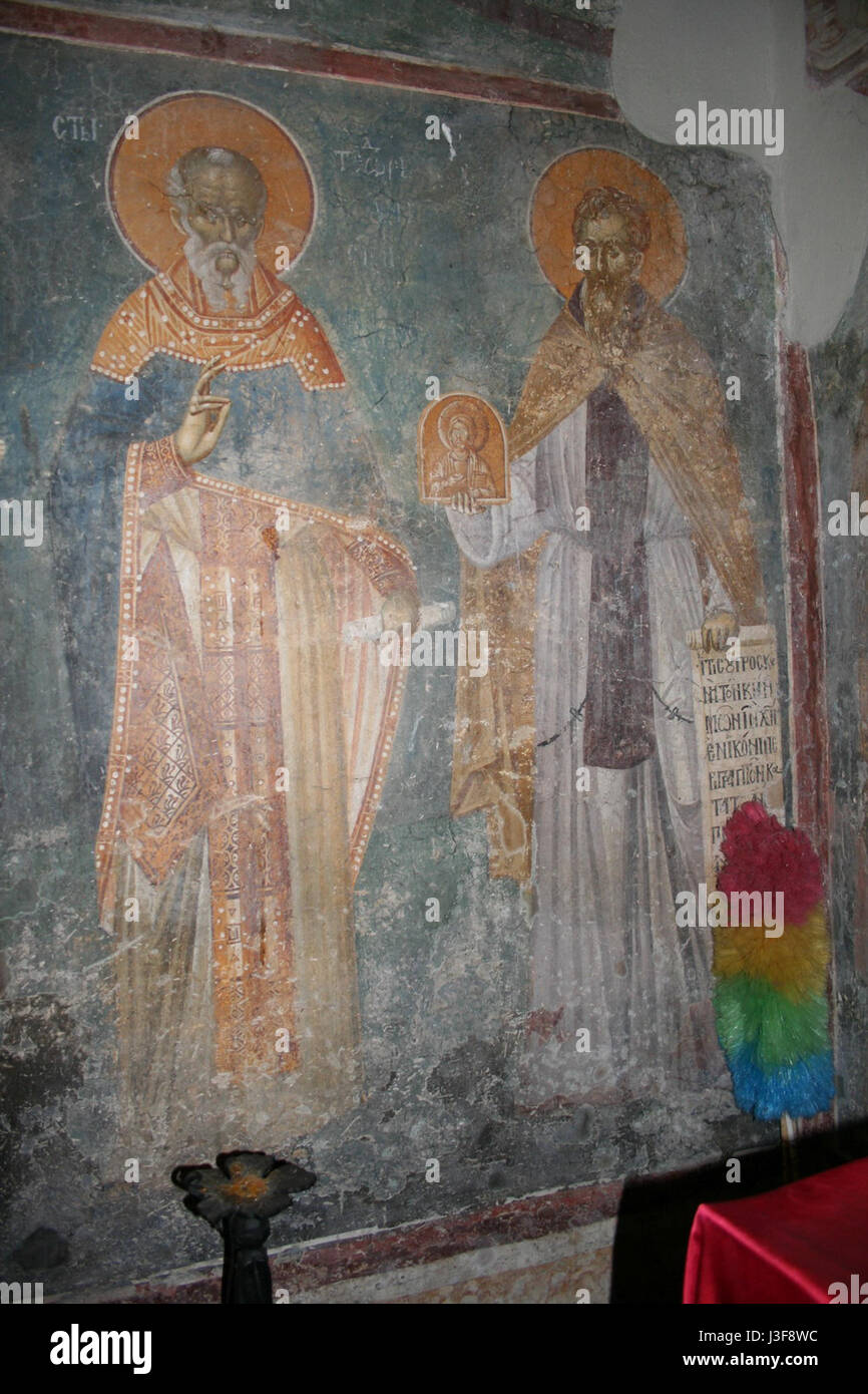 These are frescoes from St. Nikita Church in Banjani, a significant ...