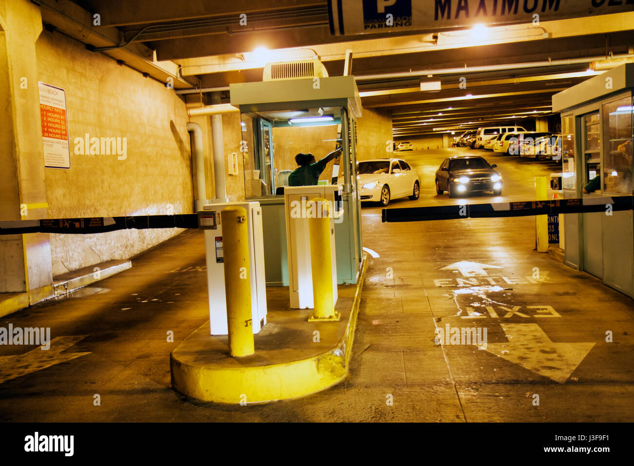 Miami Beach Florida,Sixth 6th Street,indoor parking garage,cashier ...
