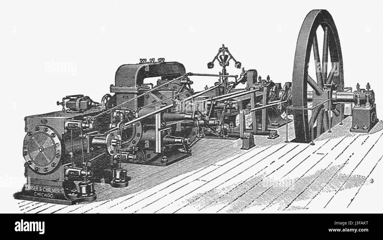 An illustration of a Fraser & Chalmers horizontal blowing engine ...