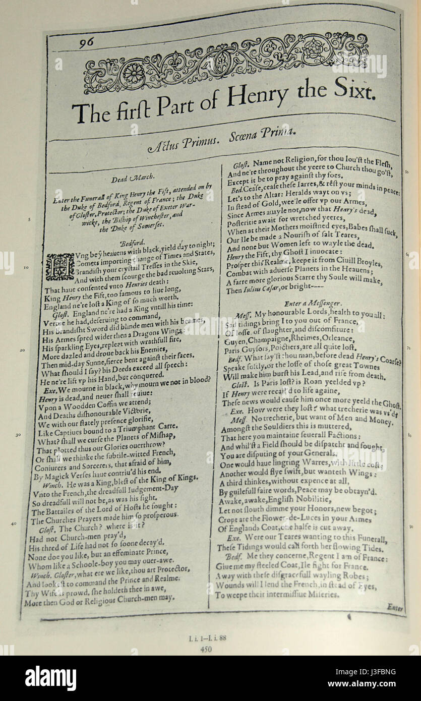 The First Folio of Henry VI is a printed edition of Shakespeare's historical play, Henry VI. It ...