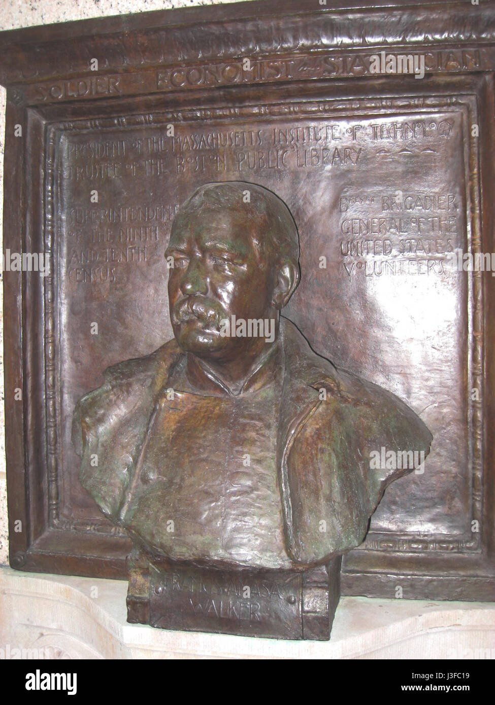 A portrait of Francis Amasa Walker, an American economist and ...