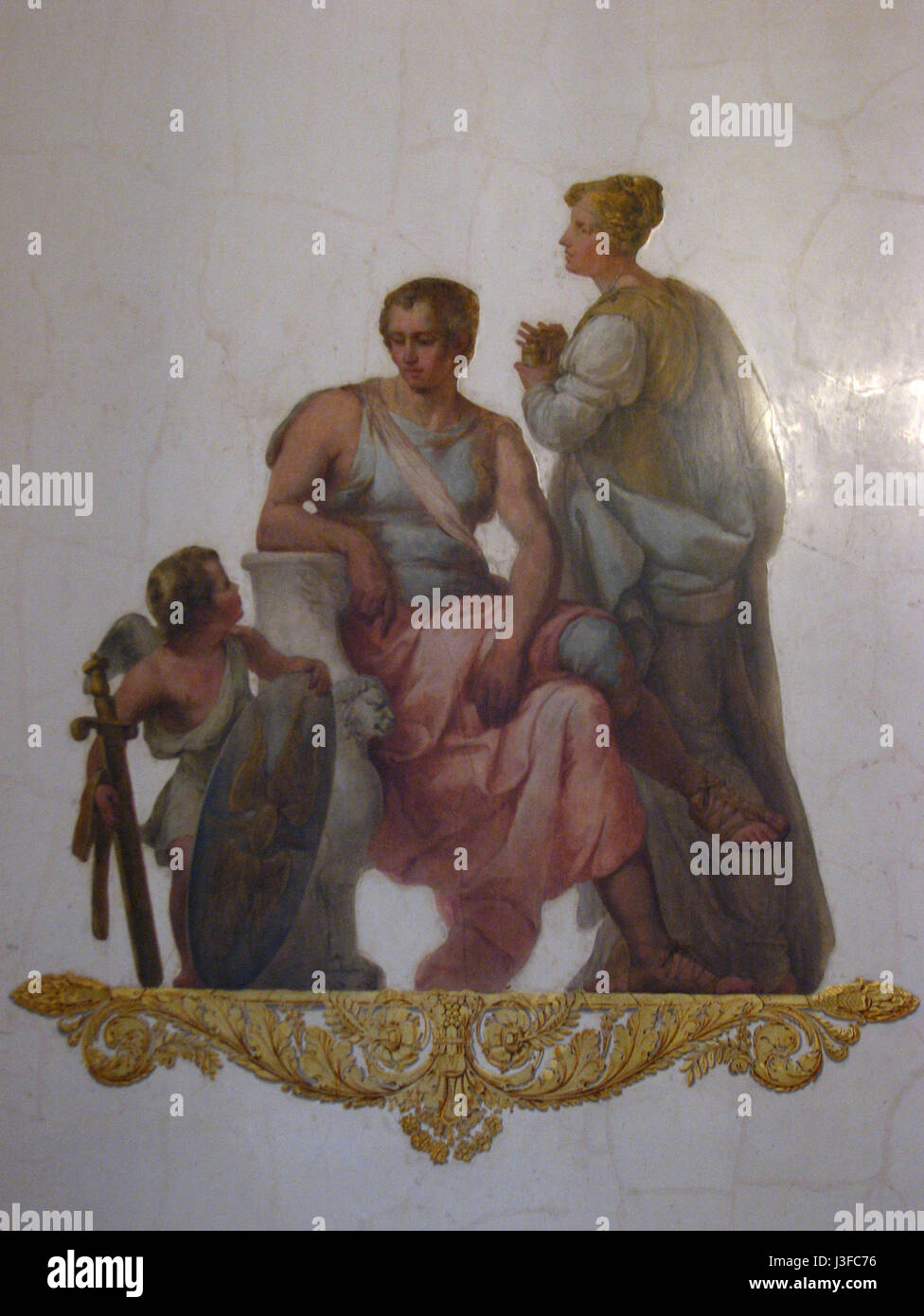 This fresco depicts scenes from the Homeric epics, likely showcasing ...