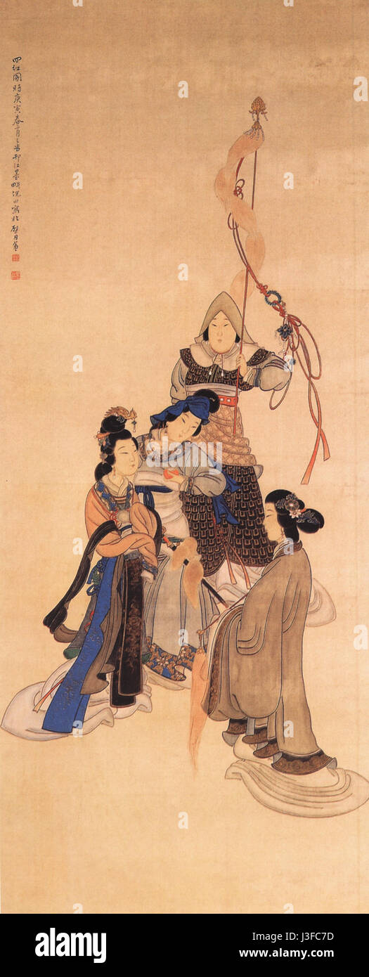A depiction of the 'Four Beauties,' a classical theme in Chinese art ...