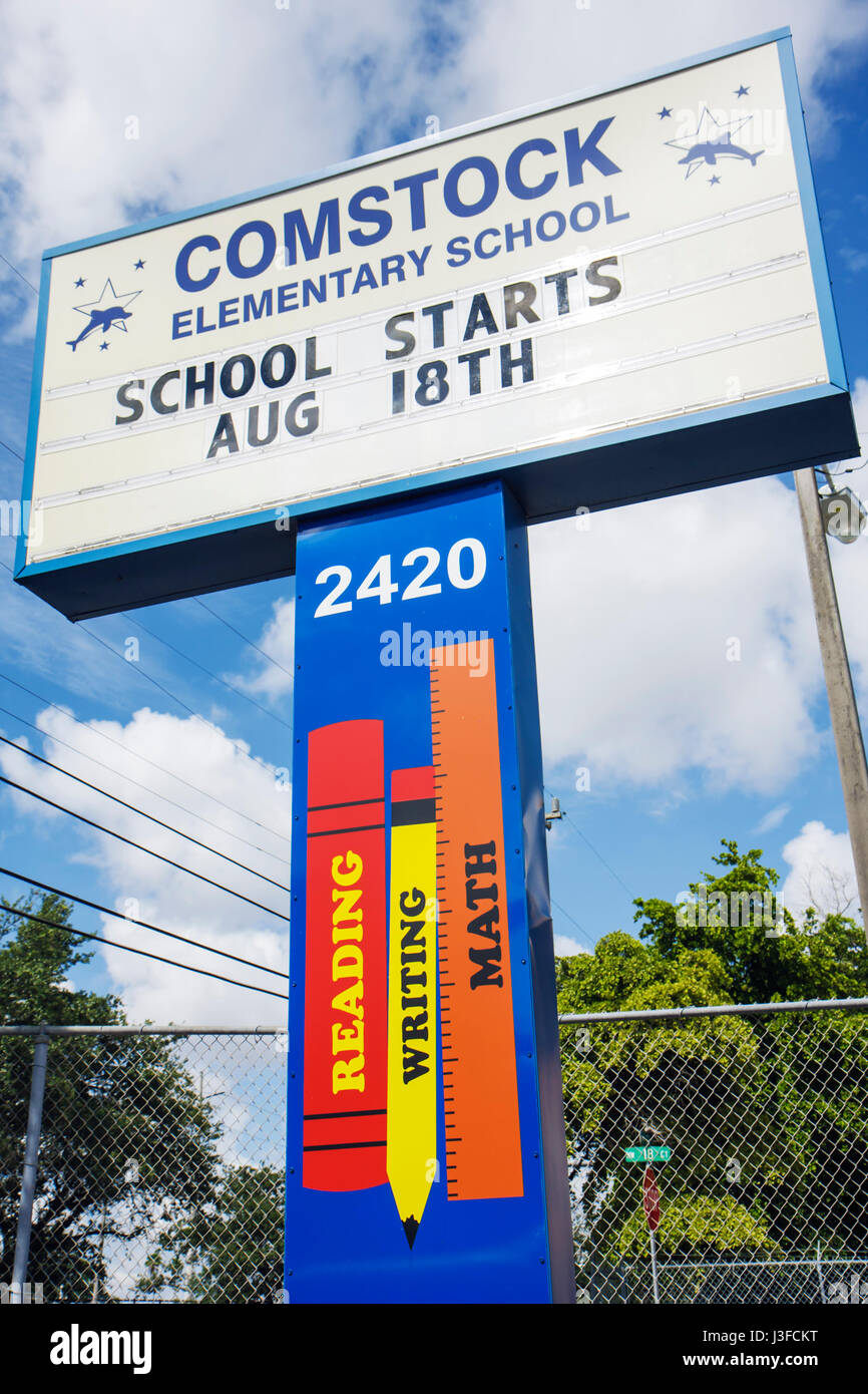 Miami Florida,Comstock Elementary School,sign,logo,starts,education ...