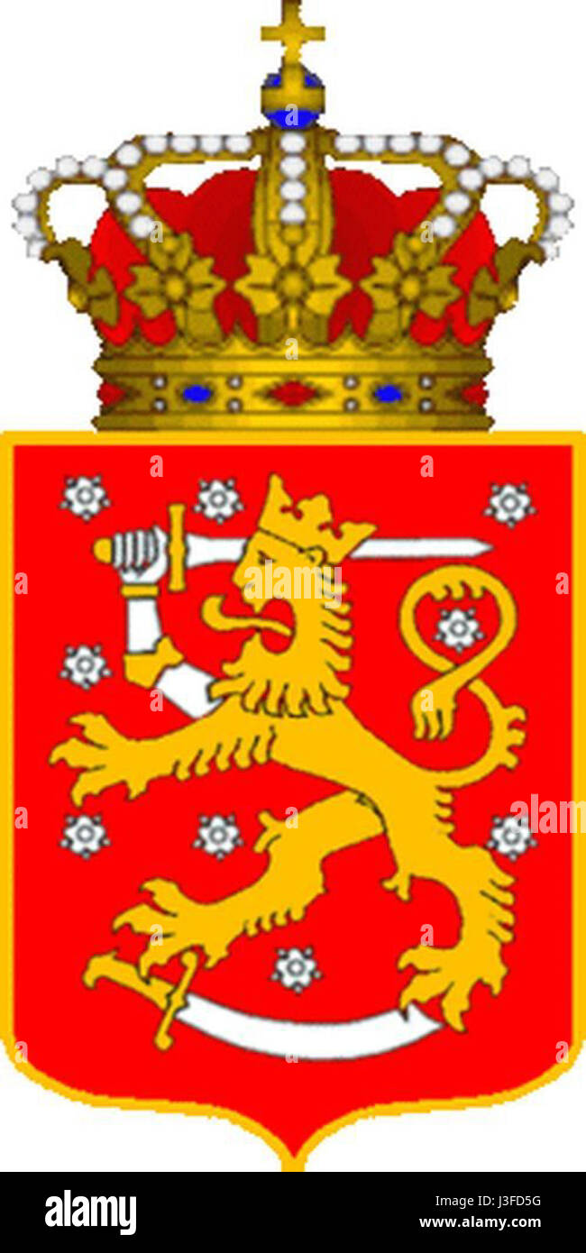 The Finland Kingdom coat of arms, used from 1918 to 1919, represented ...