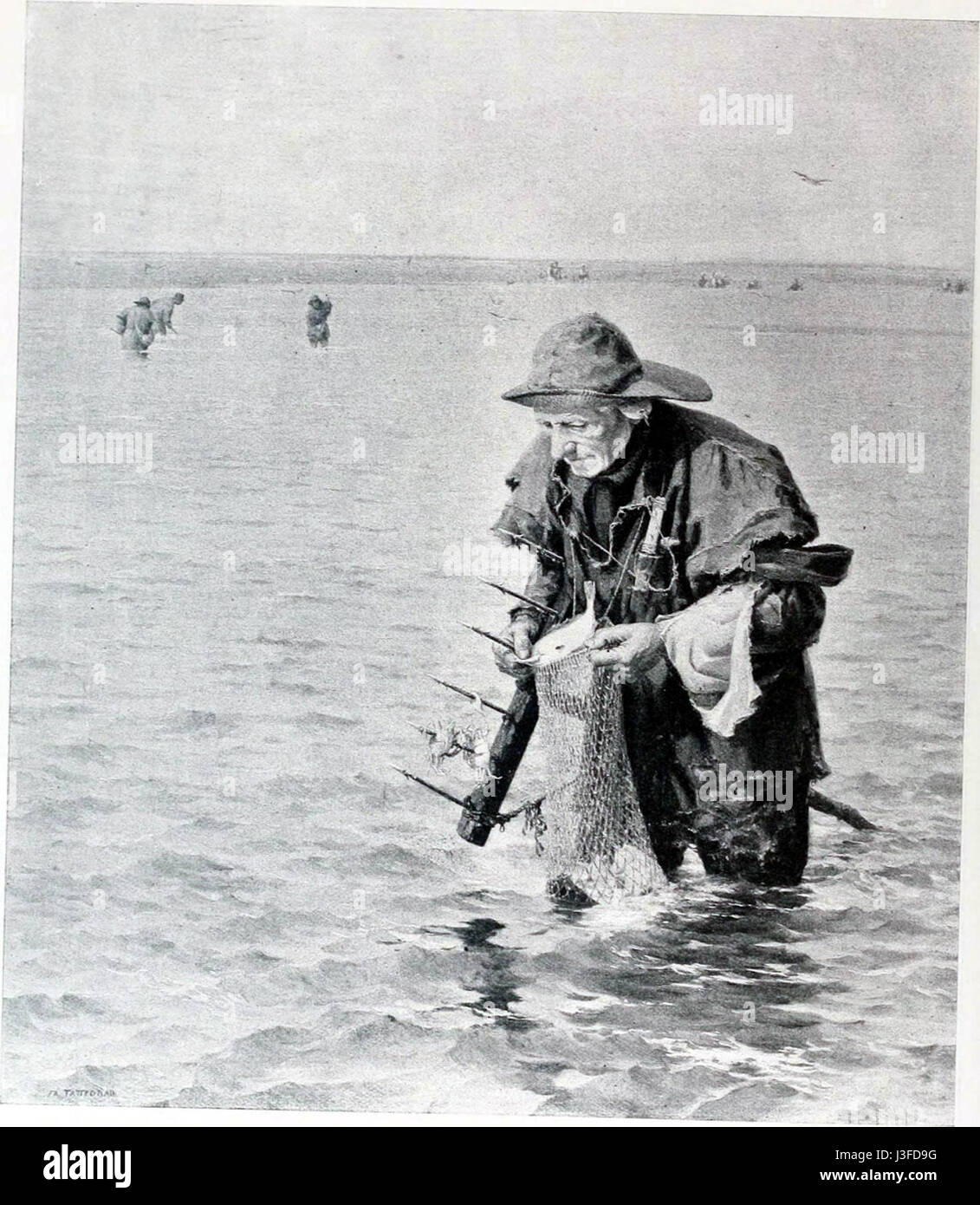 'Pecheur a la foene' by Francis Tattegrain is a painting that depicts a ...