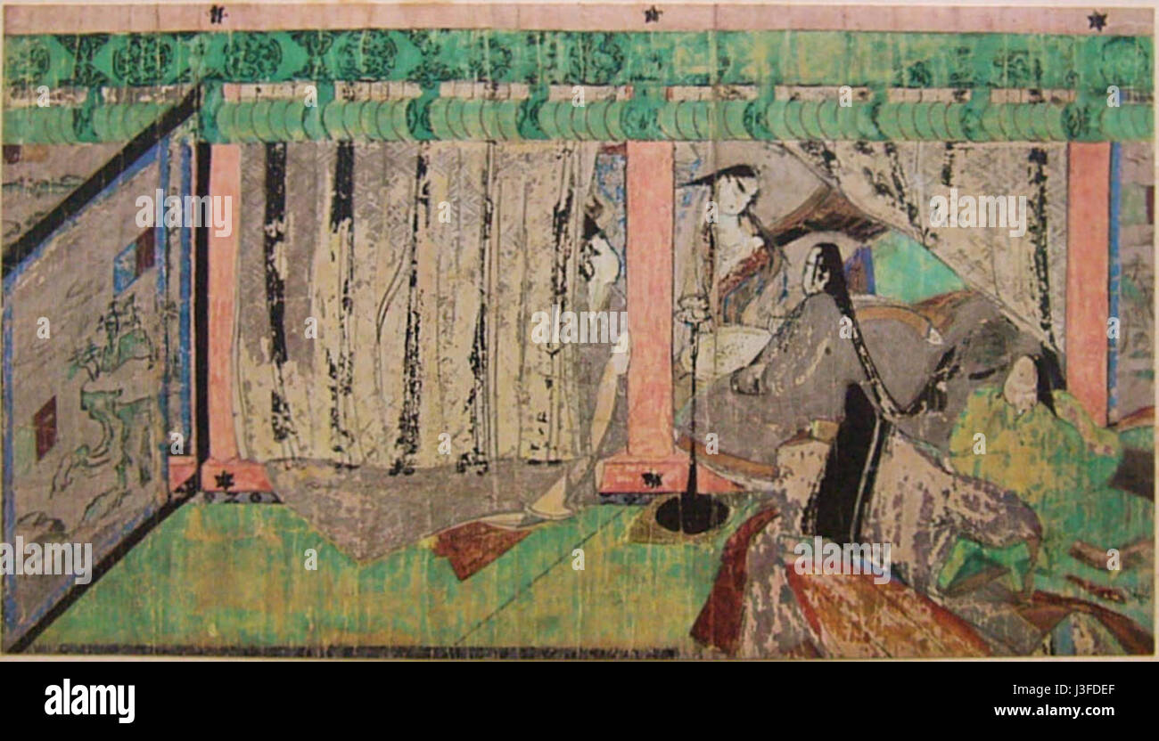 Genji emaki is a Japanese illustrated handscroll that narrates the life ...